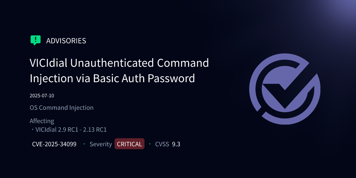 Vicidial Unauthenticated Command Injection Via Basic Auth Password Advisories Vulncheck